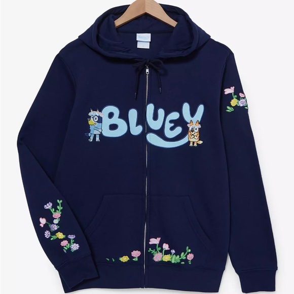 Hot Topic | Jackets & Coats | Unisex Bluey Floral Zip Hoodie Boxlunch ...
